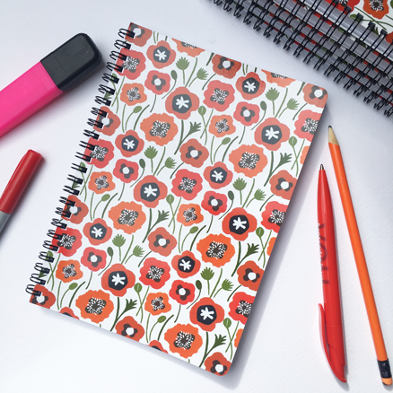 Poppy: Softcover Spiral A5 notebook - Claire Leggett